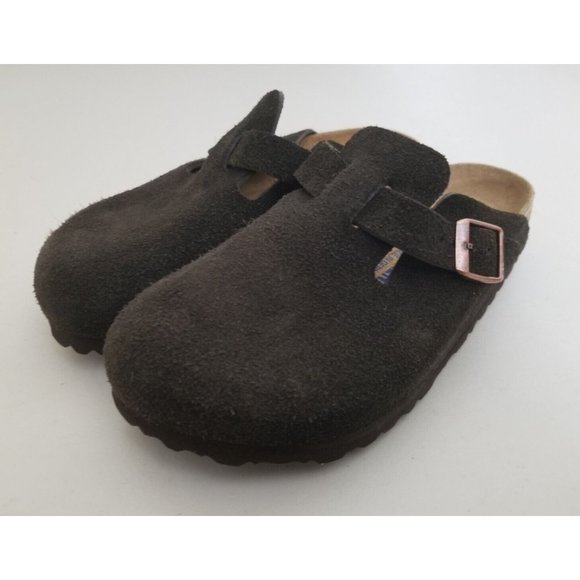 Birkenstock | Shoes | Birkenstock Boston Mocha Suede Clog Slides Soft ...